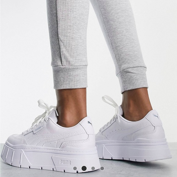 Puma | Shoes | Puma Mayze Stack Sneakers In Triple White | Poshmark